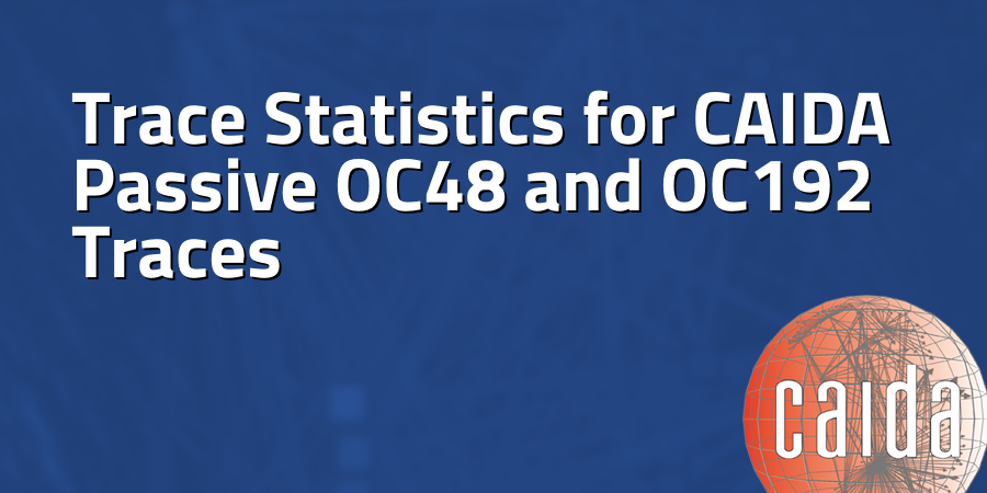 Trace Statistics for CAIDA Passive OC48 and OC192 Traces - CAIDA
