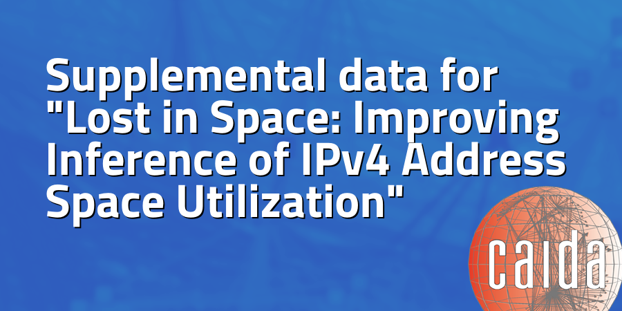Supplemental data for "Lost in Space: Improving Inference of IPv4 Address Space Utilization" - CAIDA